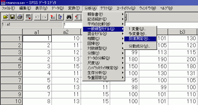 MANOVA with repeated measures for SPSS